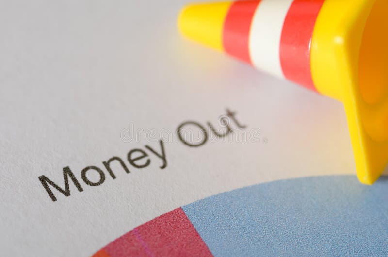 Money Out: Budget Worksheet with Caution Symbol Highlighting Financial ...