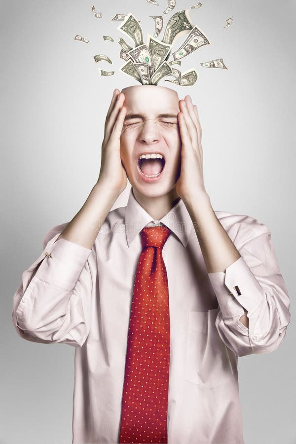 Money out head stock photo. Image of dollars, office - 20316950