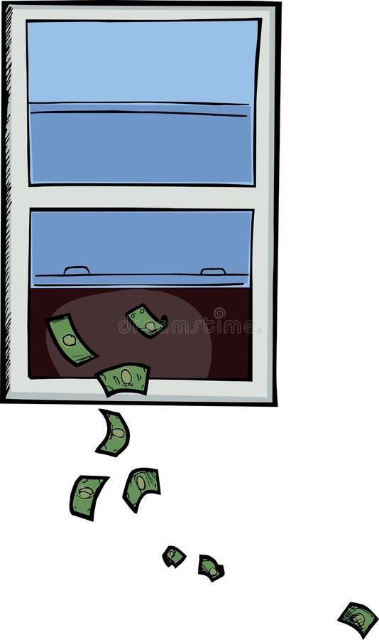 Money out the window stock illustration. Illustration of graphics - 8474110