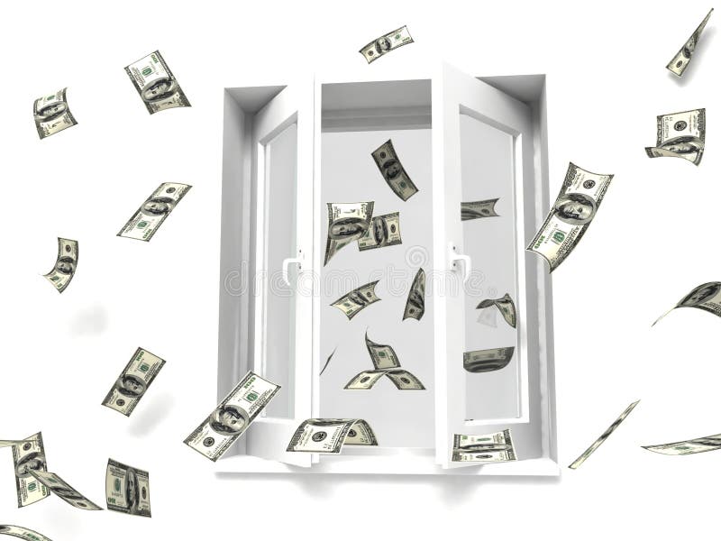 Money out the window stock illustration. Illustration of graphics - 8474110