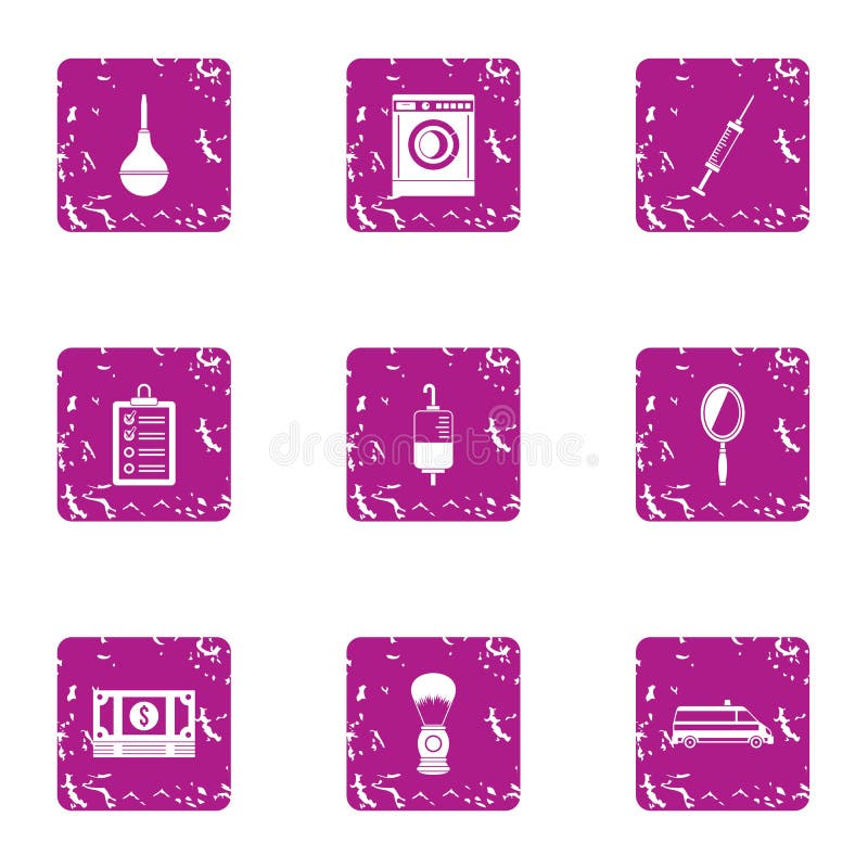 Money Pack Icons Set, Grunge Style Stock Vector - Illustration of icons ...