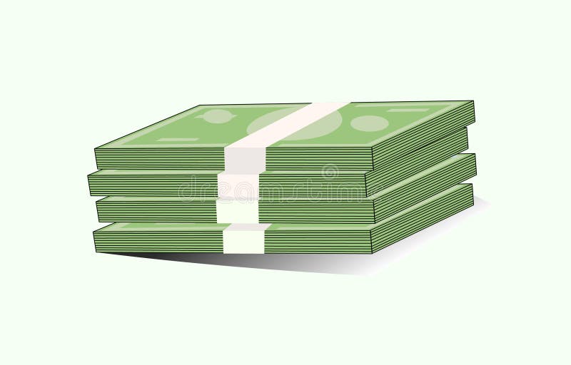 Dollars. Packages of Banknotes in Various Angles Stock Vector ...