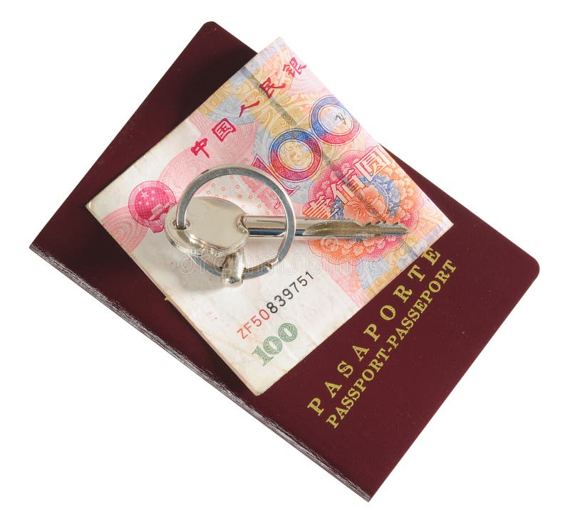 Money and Passport. Isolated Stock Image - Image of banknote, business ...