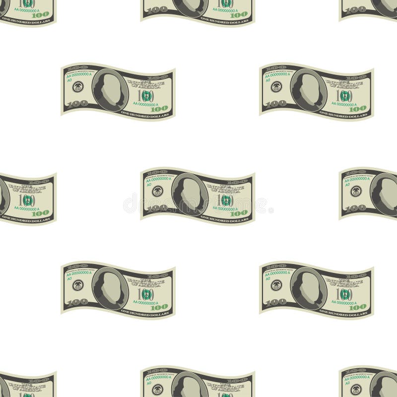 Money Pattern Isolated on White Background. Vector Illustration. Stock ...