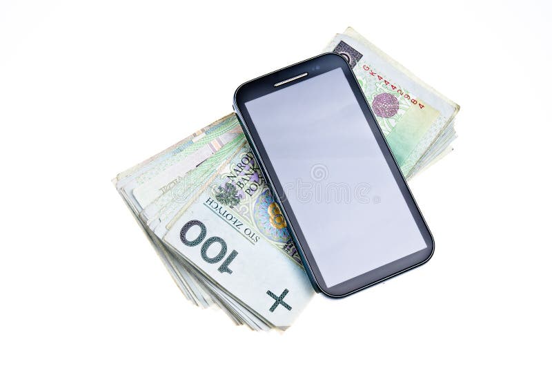 Money for phone stock photo. Image of cash, poland, banking - 24221082