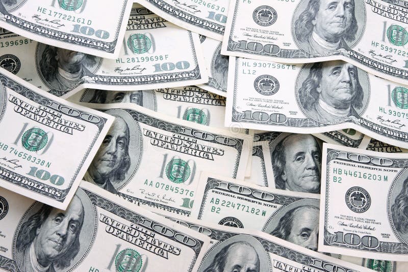 Money Pile $100 Dollar Bills Stock Photo - Image of currency, green ...