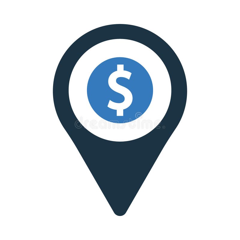 Money, Pin, Location Pin, Bank Location Icon Stock Vector ...