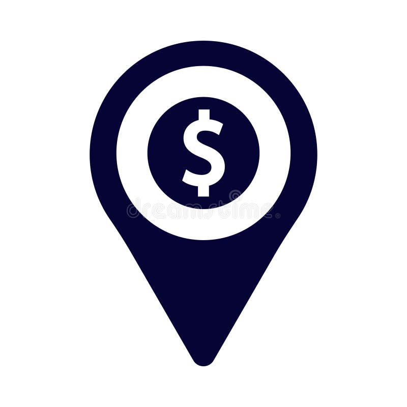 Money, Pin, Location Pin, Bank Location Icon Stock Vector ...
