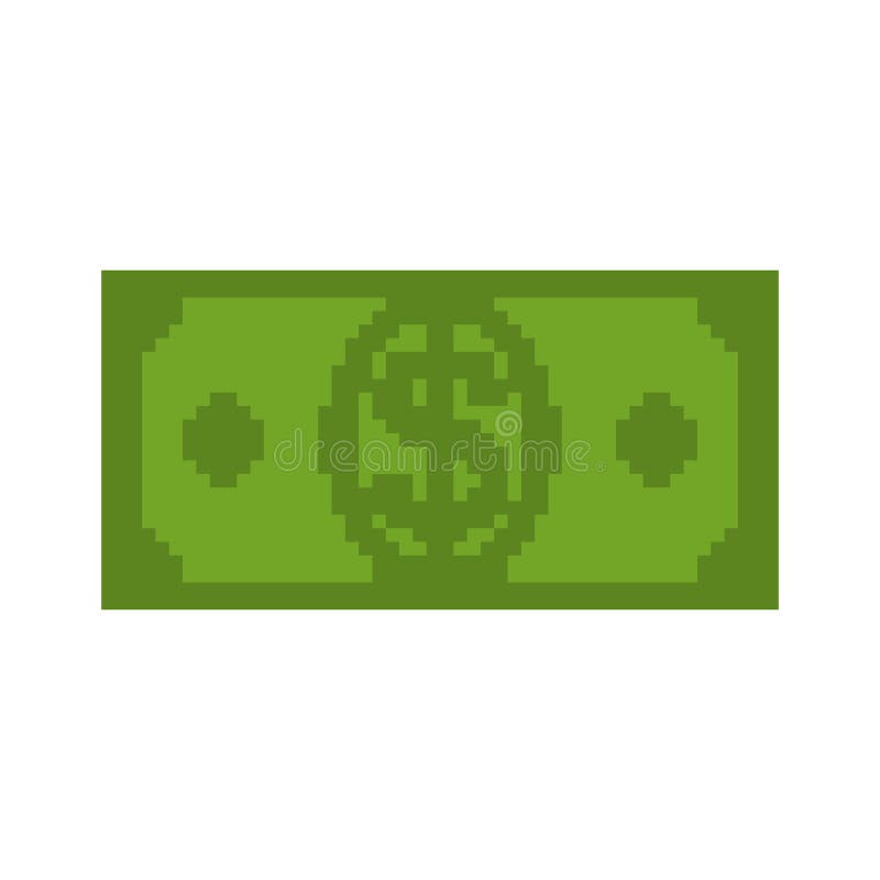 Stack of Money Pixel Art. Pile of Cash Pixelated Stock Vector ...