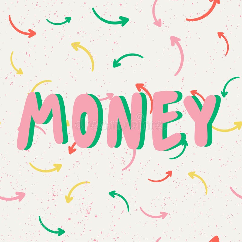 Money. Placard Template with Calligraphic Design Flat Design Elements ...