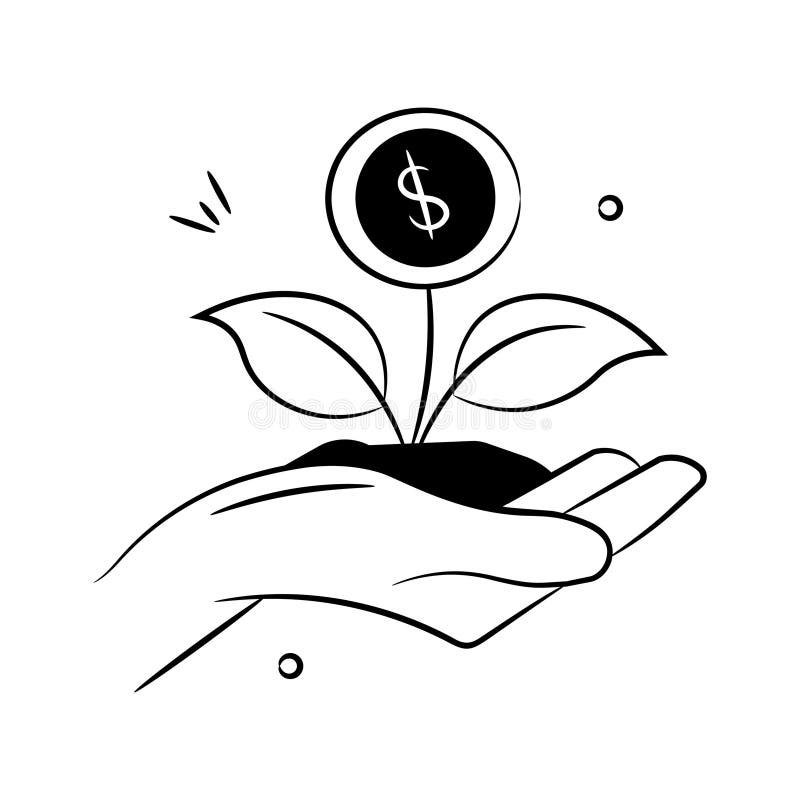 Money Plant on Hand Showing Icon of Money Growth, Business Development ...