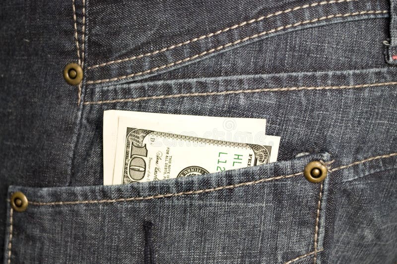 Money in pocket stock photo. Image of jeans, bacon, back - 13730996