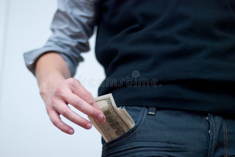 Money in a pocket stock image. Image of money, steal - 23240943