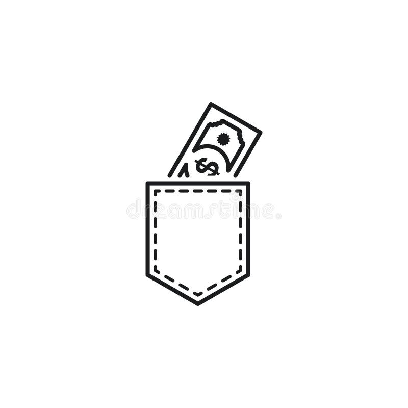 Money in Pocket Icon Vector Illustration Stock Vector - Illustration of ...