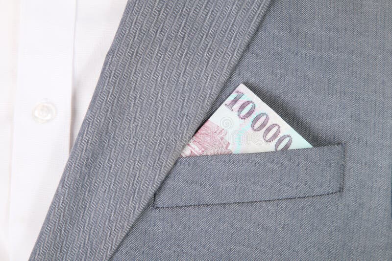 Money in the Pocket of the Jacket Stock Photo - Image of wealth ...