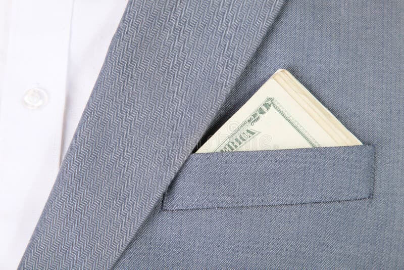 Money in the Pocket of the Jacket Stock Photo - Image of dressed ...