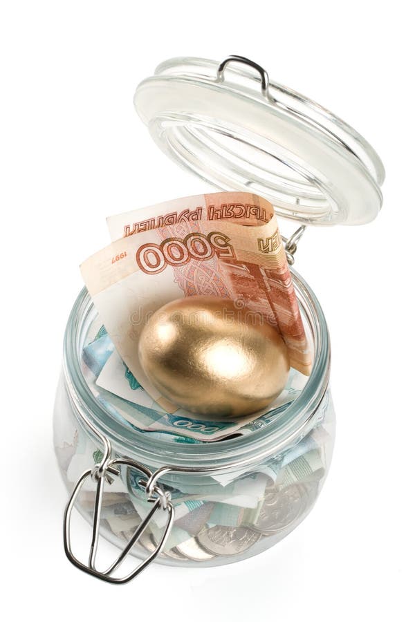 Money in a pot. stock photo. Image of money, piggy, home - 7466814