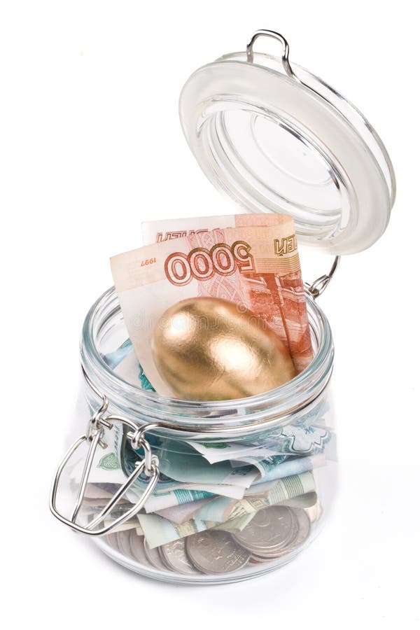Money in a pot. stock photo. Image of ruble, banknote - 7640000