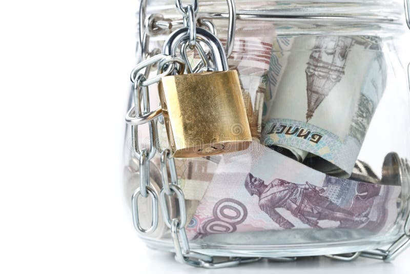 Padlock and money stock photo. Image of protecting, business - 19068668