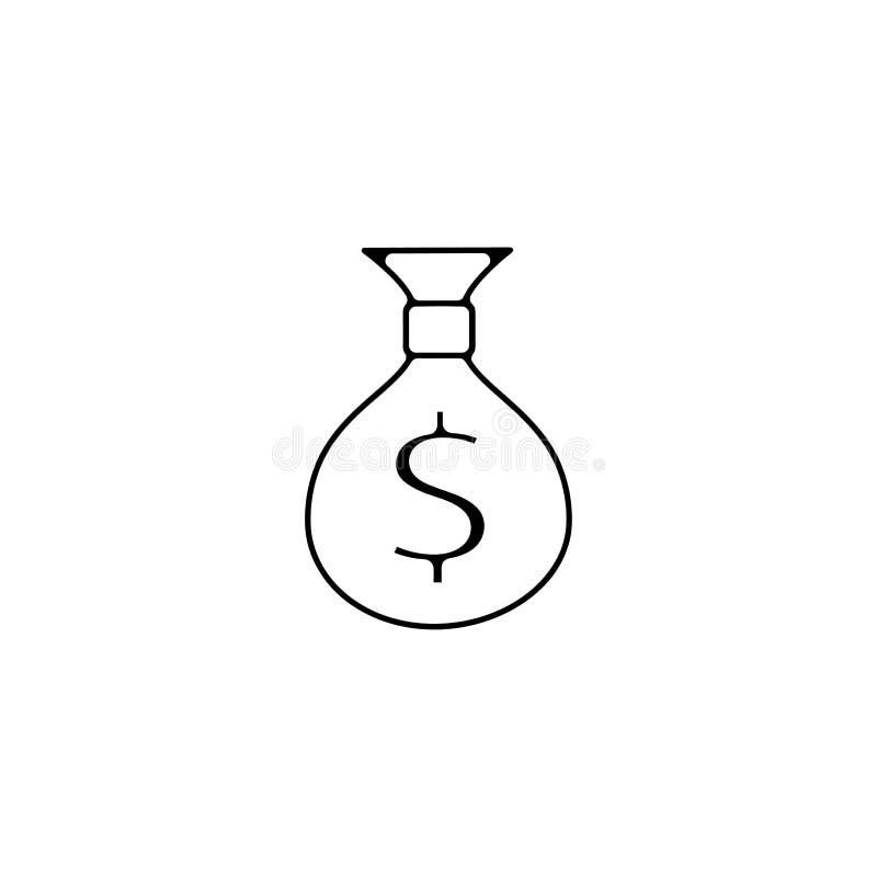 Money Pouch Bag Thin Line Icon. Money Pouch Hand Drawn Thin Line Icon ...