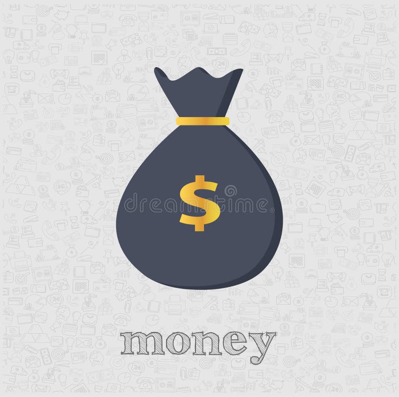 Money Pouch Isolated Flat Illustration. Money Bag Design Element for ...