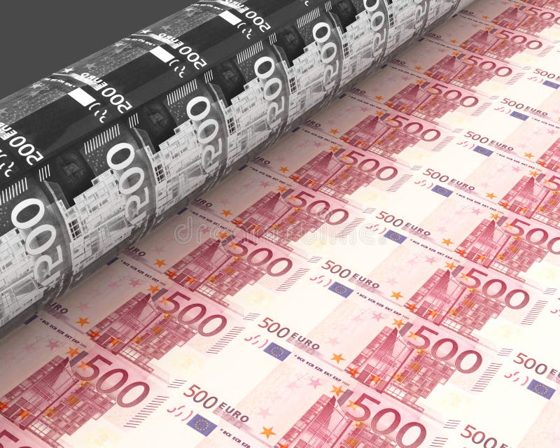 Printing Money New 100 Dollar Bills Stock Illustration - Illustration ...