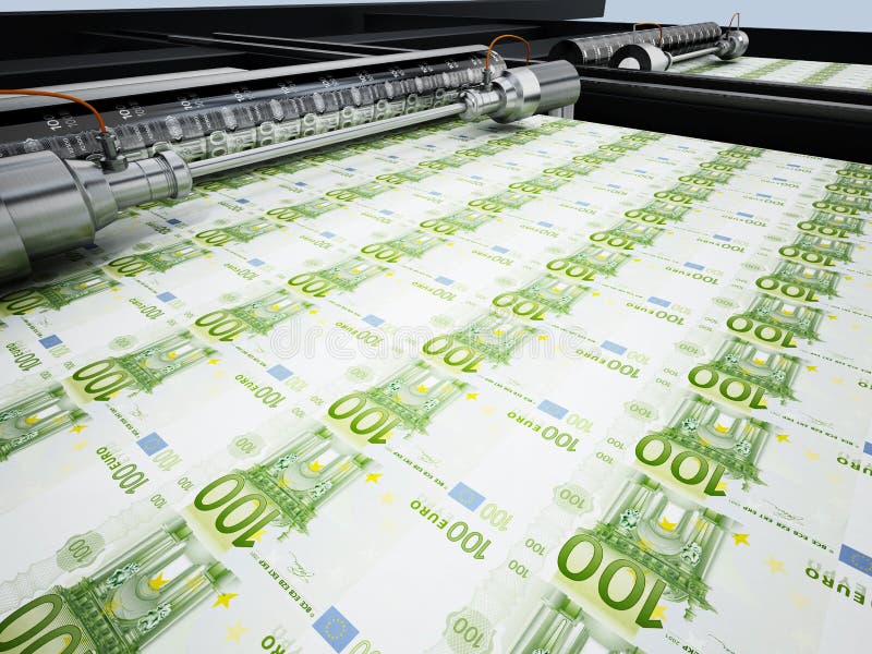 Money printing machine stock illustration. Illustration of business ...