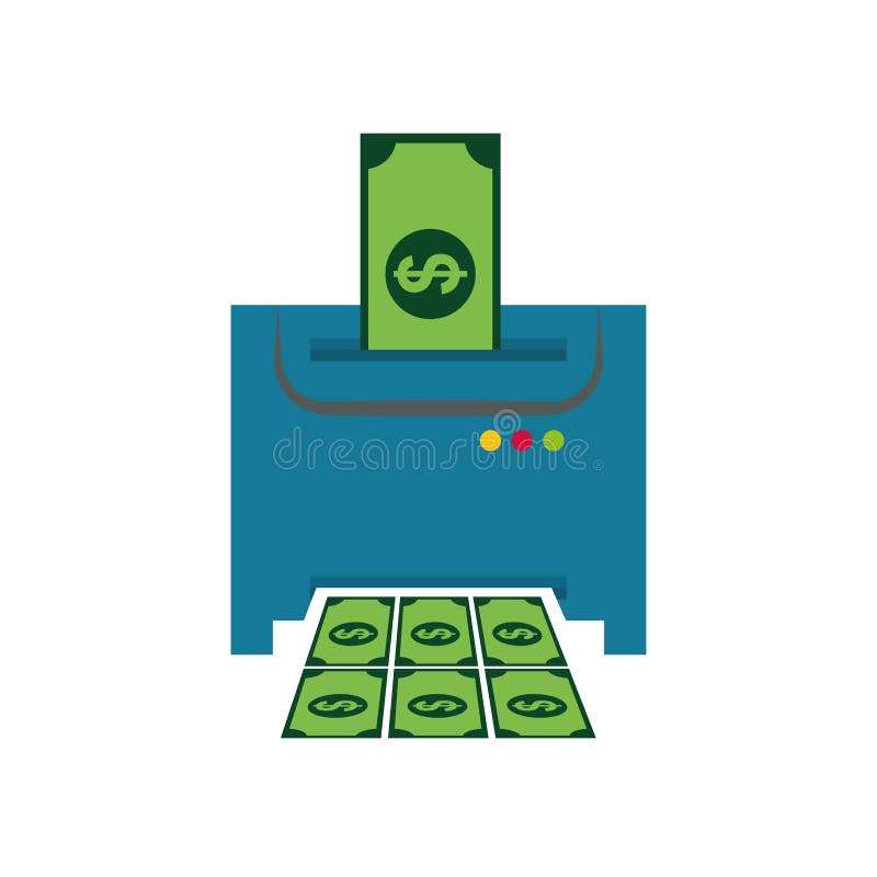 Money printing machine stock illustration. Illustration of dollar ...