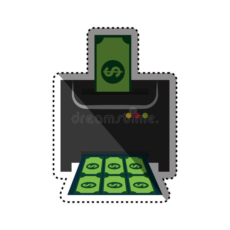 Money printing machine stock illustration. Illustration of dollar ...