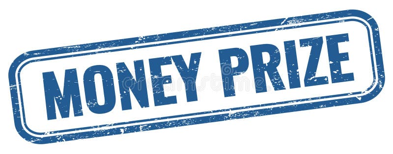 MONEY PRIZE Text on Blue Grungy Vintage Stamp Stock Illustration ...