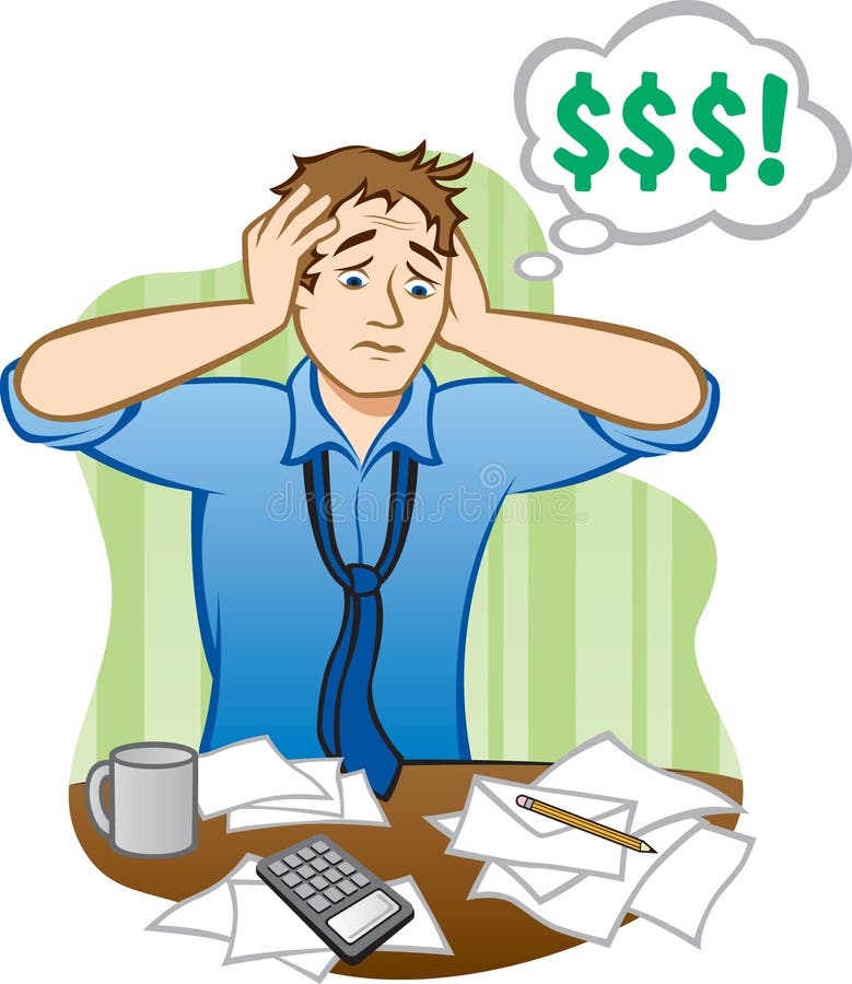 Money Problems stock vector. Illustration of bills, anxiety - 2579454