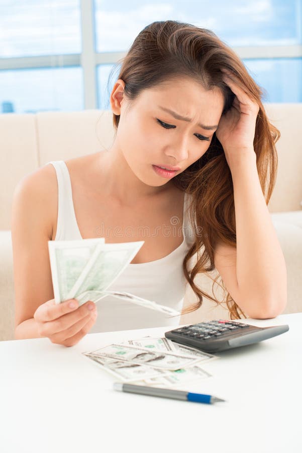 Money problems stock photo. Image of leaning, attractive - 32225650