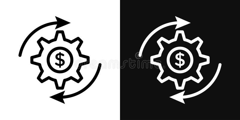 Money Processes Icon Set. Optimize Cost Expense Payroll Vector Symbol ...