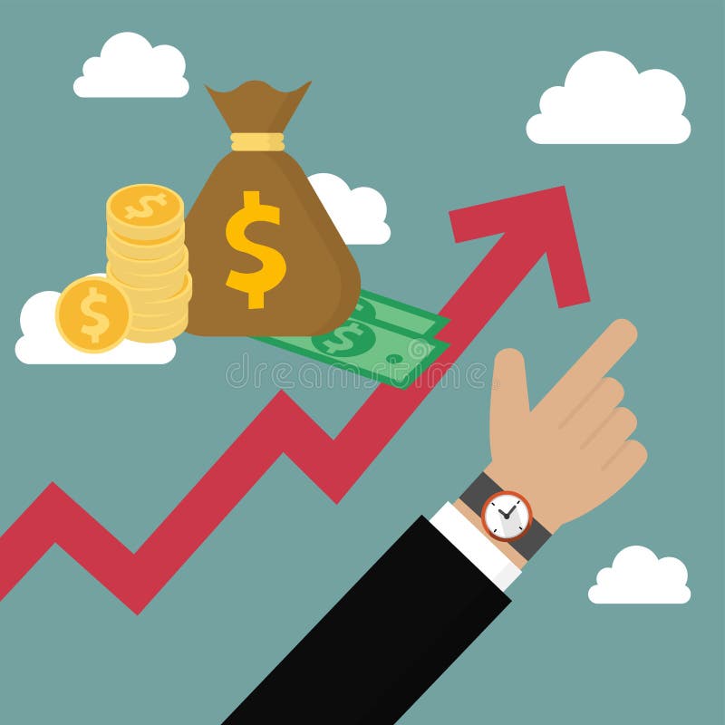 Money and Profit Growing. Increase Profit Concept Stock Vector ...