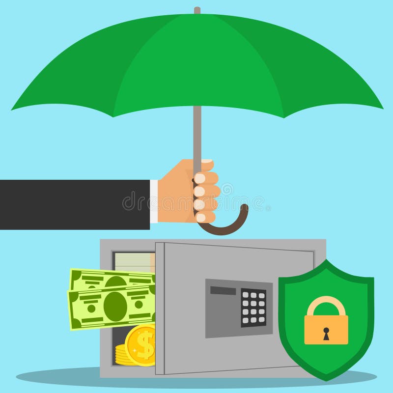 Money is Protected. Wallet and Padlock Stock Vector - Illustration of ...