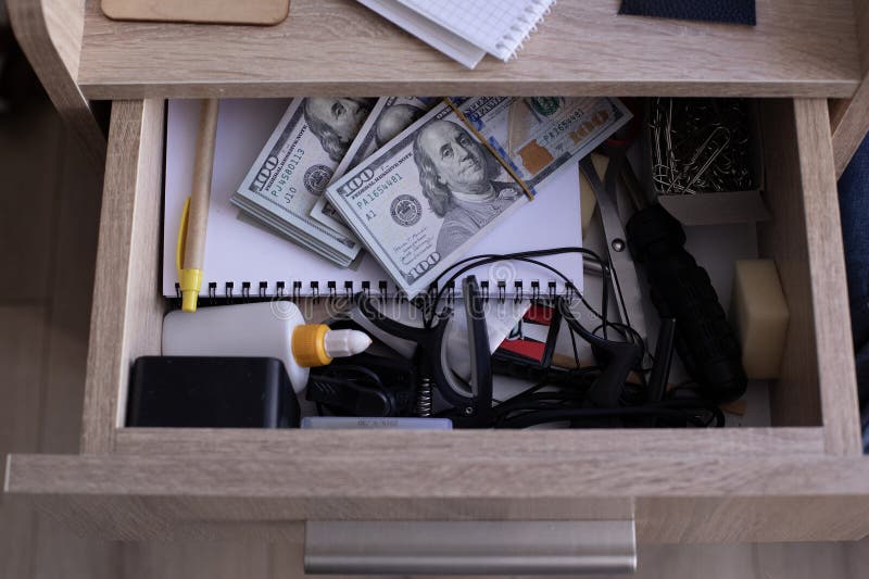 Money Put on To Keep a Stash in the Chest of Drawers Stock Image ...
