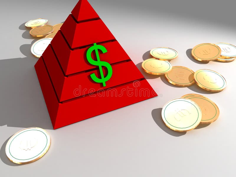 Money Pyramid stock illustration. Illustration of money - 1474843