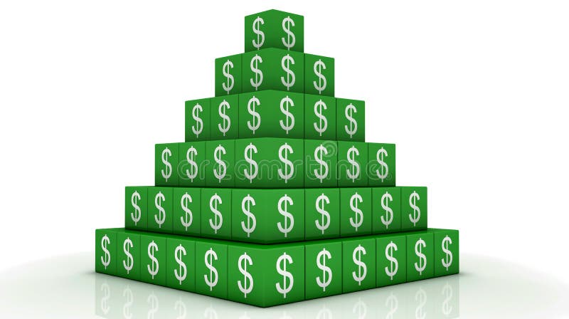 Money Pyramid-financial Concept Stock Illustration - Illustration of ...