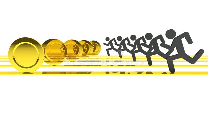 Money Racing, Competition Symbol Stock Illustration - Illustration of ...