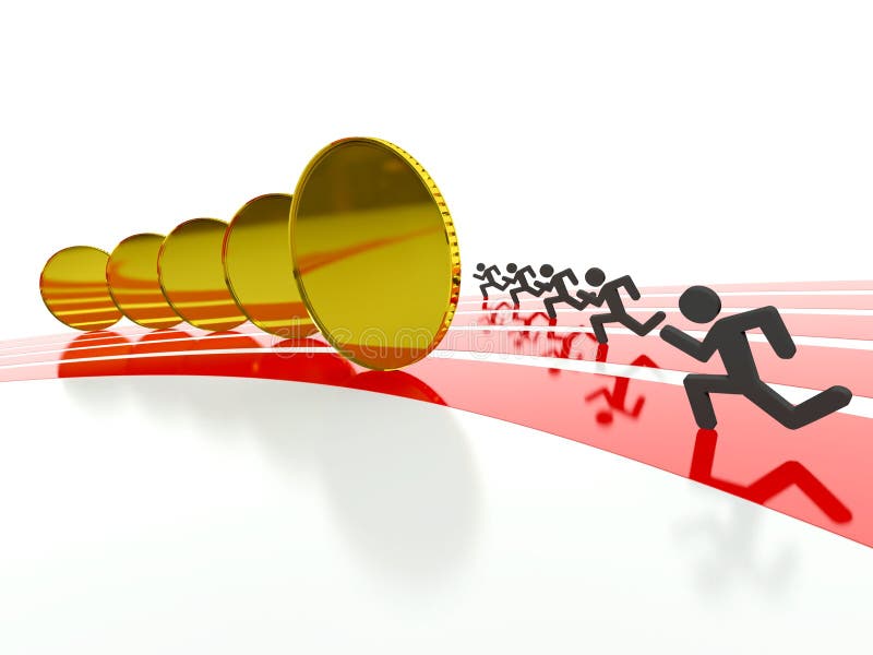 Money racing on track stock illustration. Illustration of individuality ...
