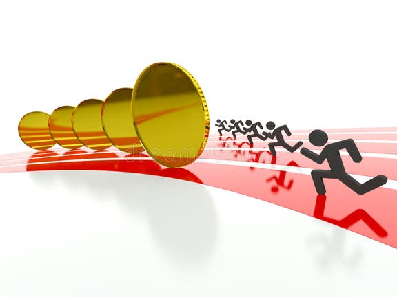 Money racing on track stock illustration. Illustration of individuality ...