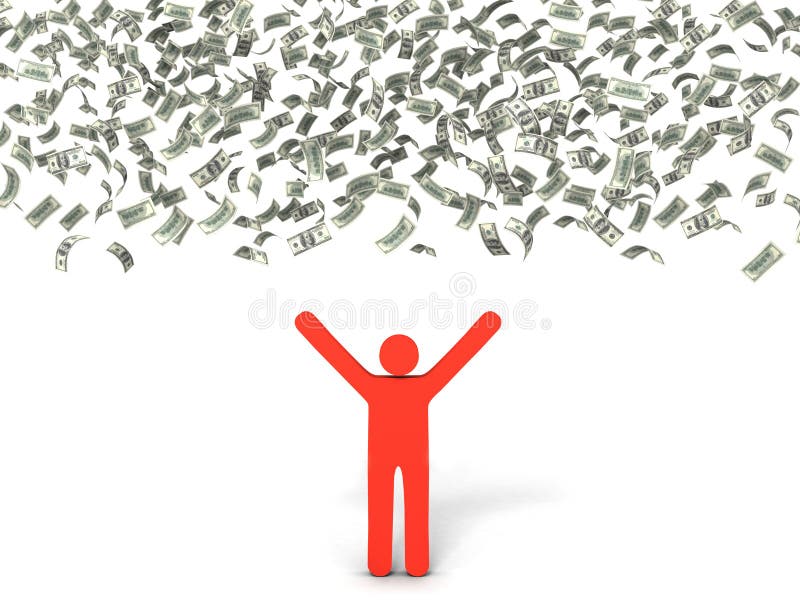 Money Rain stock illustration. Illustration of arms, luck - 23238131