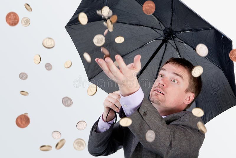 Money rain stock image. Image of umbrella, successful - 23773743