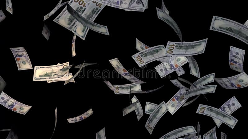 Money Rain Falling Dollar Bills Falling Animated Background Stock Video ...