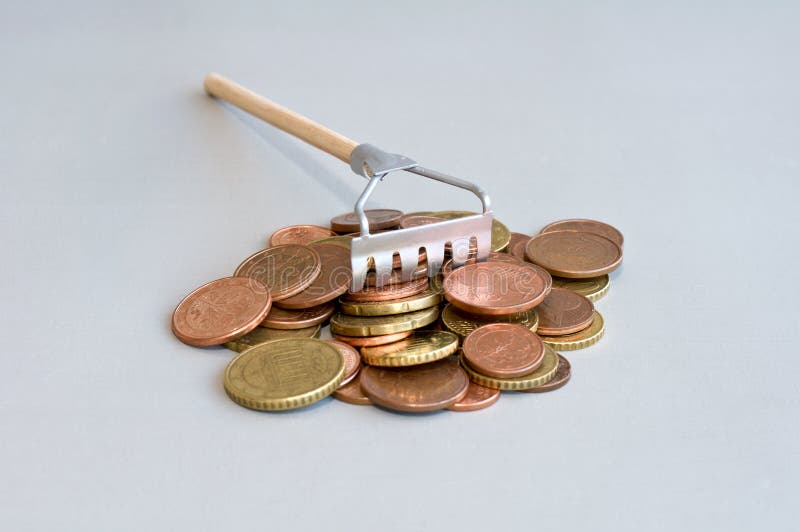 Money rake stock image. Image of profit, coin, business - 37344923