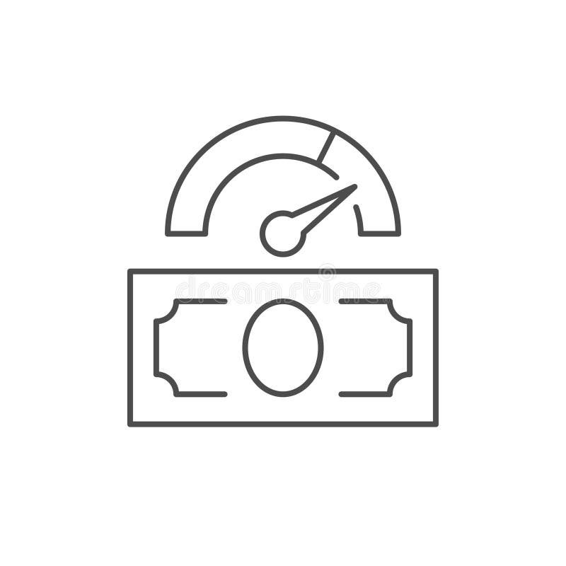 Money Rate Line Outline Icon Stock Vector - Illustration of investment ...