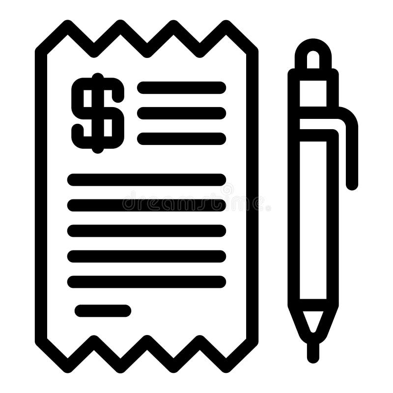 Money Receipt Icon, Simple Style Stock Vector - Illustration of black ...