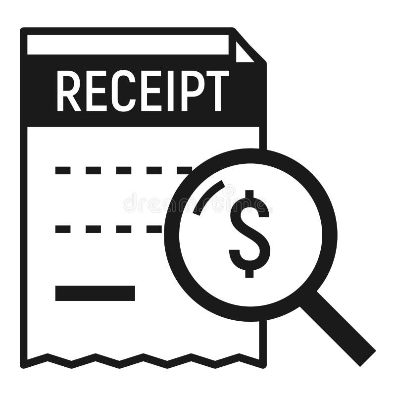 Money Receipt Icon, Simple Style Stock Vector - Illustration of black ...