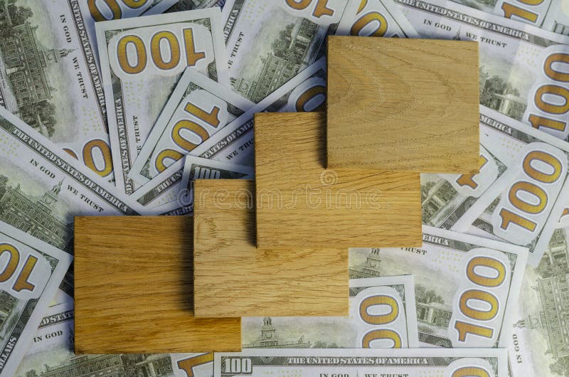 Money and Rectangular Wooden Planks Stock Image - Image of flat ...