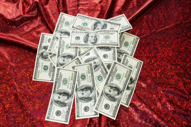 Money on red background stock image. Image of profit - 41052019